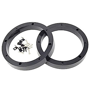 1 Pair 6.5" Plastic Speaker Spacer Rings - Subwoofer Mid Range Custom Installation Mounting Adapter