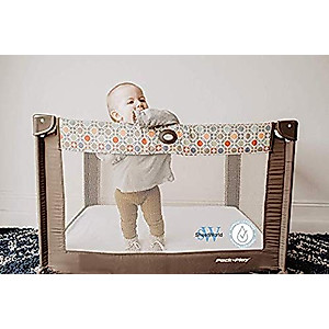 SheetWorld Fitted 100% Cotton Flannel Pack N Play Sheet Fits Graco 27 x 39, Flannel FS9 - Aqua Blue, Made in USA