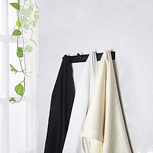 WEBI Coat Rack Wall Mounted,Wall Coat Hanger,Hook Rack,4 Hooks for Hanging Jacket,Clothes,Black,2 Packs
