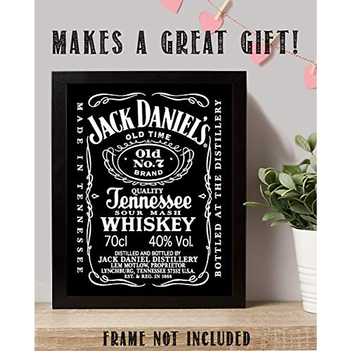 Jack Daniels Whiskey Label- Wall Art Sign- 8 x 10"- Genuine Replica Print-Ready to Frame. Home Décor- Dining Décor. A Must For Tennessee Bourbon Whiskey Fans. Perfect Addition To Man Cave- Dorm-Bar.