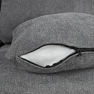 Acosure 109" U-shaped Sectional Pull-out Sofa Bed with Storage Chaise,2-in-1 Convertible Couch W/ 4 Back Pillows & 2 USB Ports,Luxurious Sleeper Furniture Set for Living Room Large Space,Grey Chenille