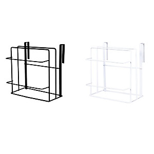 VOSAREA Kitchen Cutting Board Rack Punch Free Double Deck Chopping Board Organizer Towel Holder with Drip Tray Iron Baking Pan Dishcloth Rack White