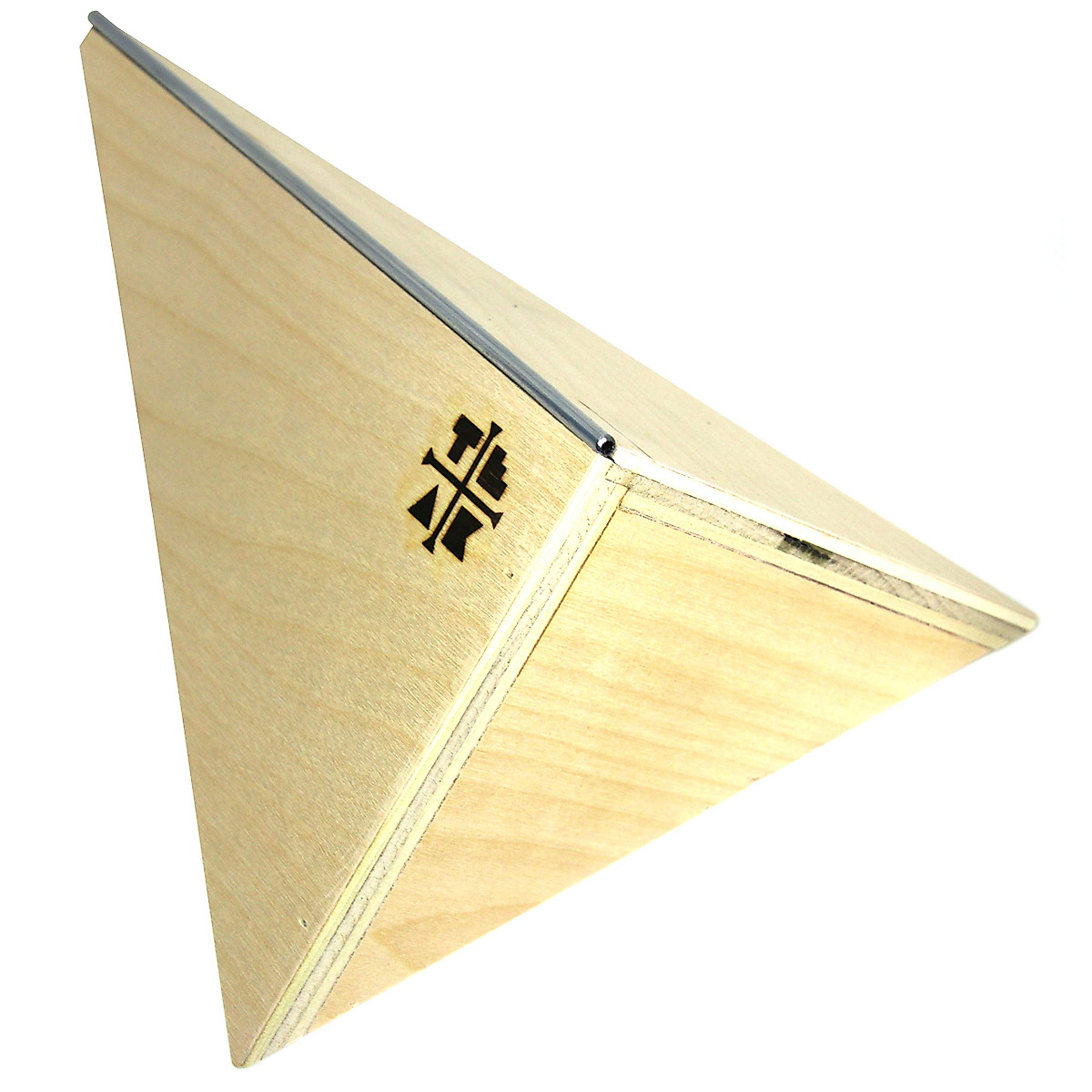 XL Polebank Fingerboard Obstacle - Handmade Ramp in USA - Large Park Sized with Steel Rail - 12" Long, 4.5" Tall - Teak Tuning