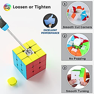 Full Size 3x3x3 Speed Cube Set, 2.2in Puzzle Party Favors Toy Stickerless Magic Cube Set, School Classroom Prize for Students, Birthday Party Stocking Stuffers Gifts for Kids Teens Adults (1 Pack)