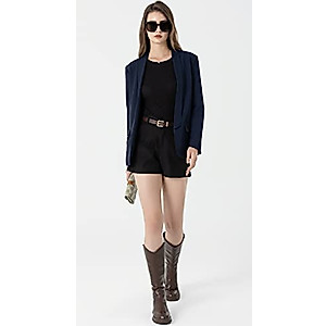 Beninos Womens Casual Long Sleeve Blazer Jackets with No Button (807 Navy, XS)