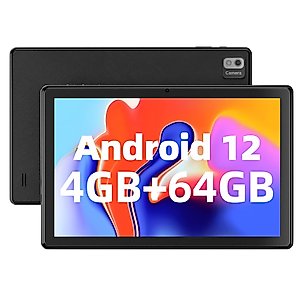 SGIN Tablet 10.1 Inch Android 12 Tablets, 4GB RAM 64GB ROM Tableta with Octa-core Processor(up to 2.0 GHz), FHD 1280x800, 2MP + 5MP Camera, Bluetooth 5.0, GPS, 6000mAh, Supports TF Card 256GB(Black)