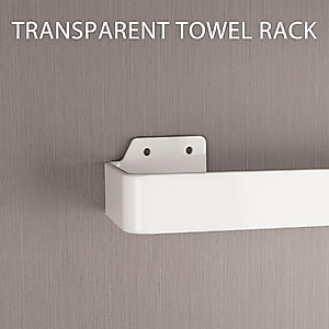 12.6Inches Hand Towel Holder, Self Adhesive Towel Rack for Bathroom Wall Mounted, Acrylic Towel Hanger (White)