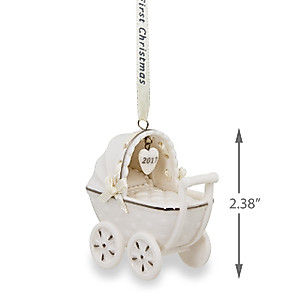 Hallmark Keepsake 2017 Baby's First Christmas Dated Premium Porcelain Christmas Ornament