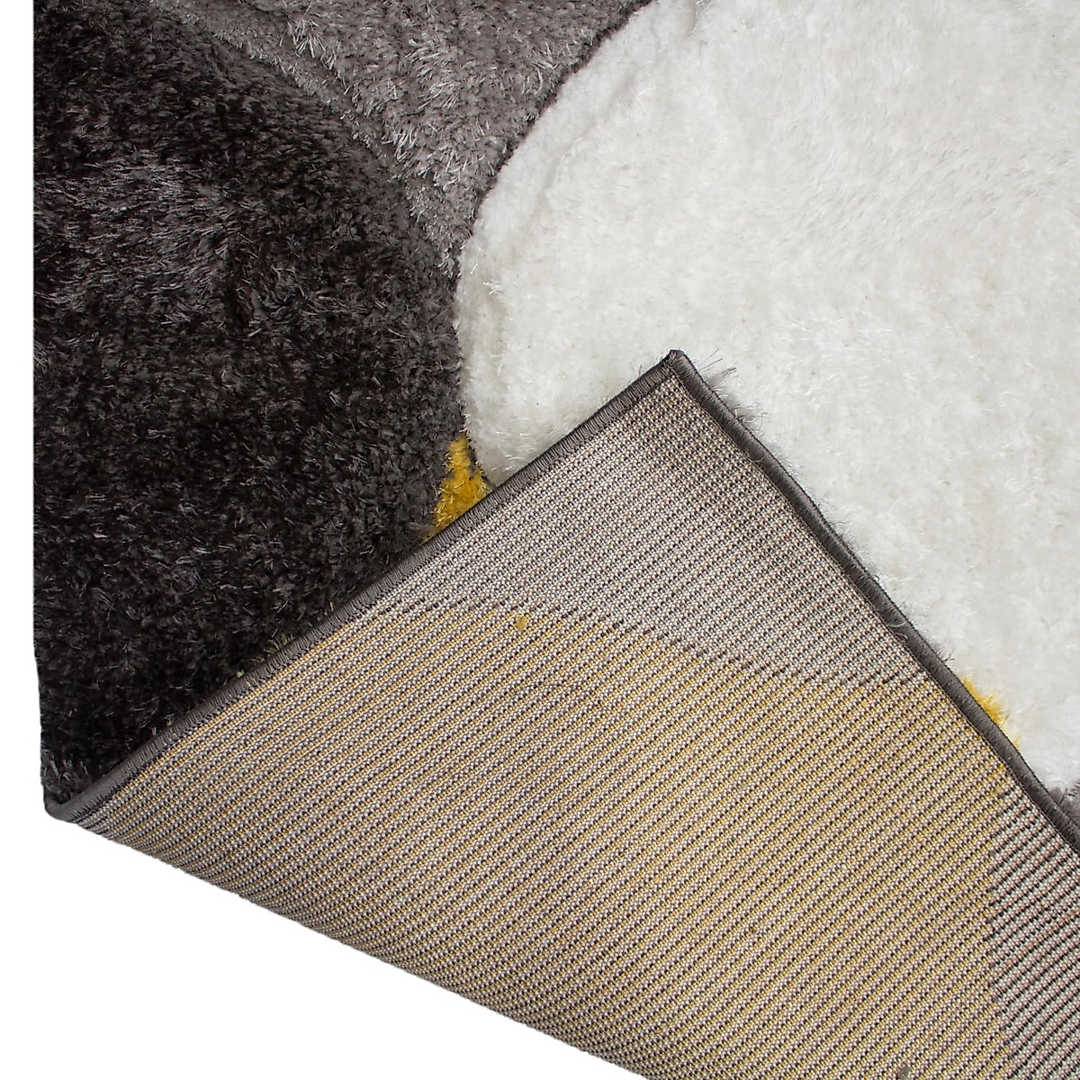 United Rugs 4D Shaggy Area Rug Yellow 5x7 | Thick Soft Plush and Modern Area Rug | Stain-Resistant, Easy-Cleaning and Machine Made| Best for Bedroom, Living Room, Office and Playroom