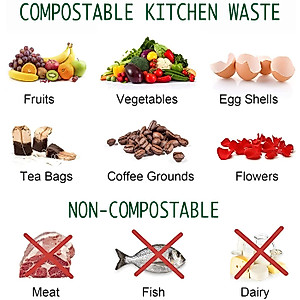 Compost Bin for Kitchen Counter, LALASTAR Small Metal Compost Bin Indoor Kitchen Sealed with Lid for Food Waste, Countertop Composter Container, White, 1 Gallon