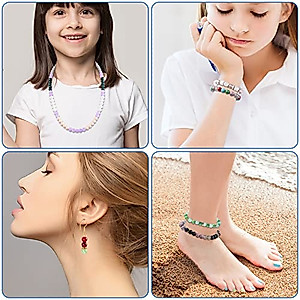 UNIAYSENG 600PCS Round Glass Beads for Jewelry Making, 24 Color DIY Gemstone Crystal Beads Bracelet Making Kit Healing Chakra Beads，8mm Loose Beads Crystal Spacers for Friendship Bracelet