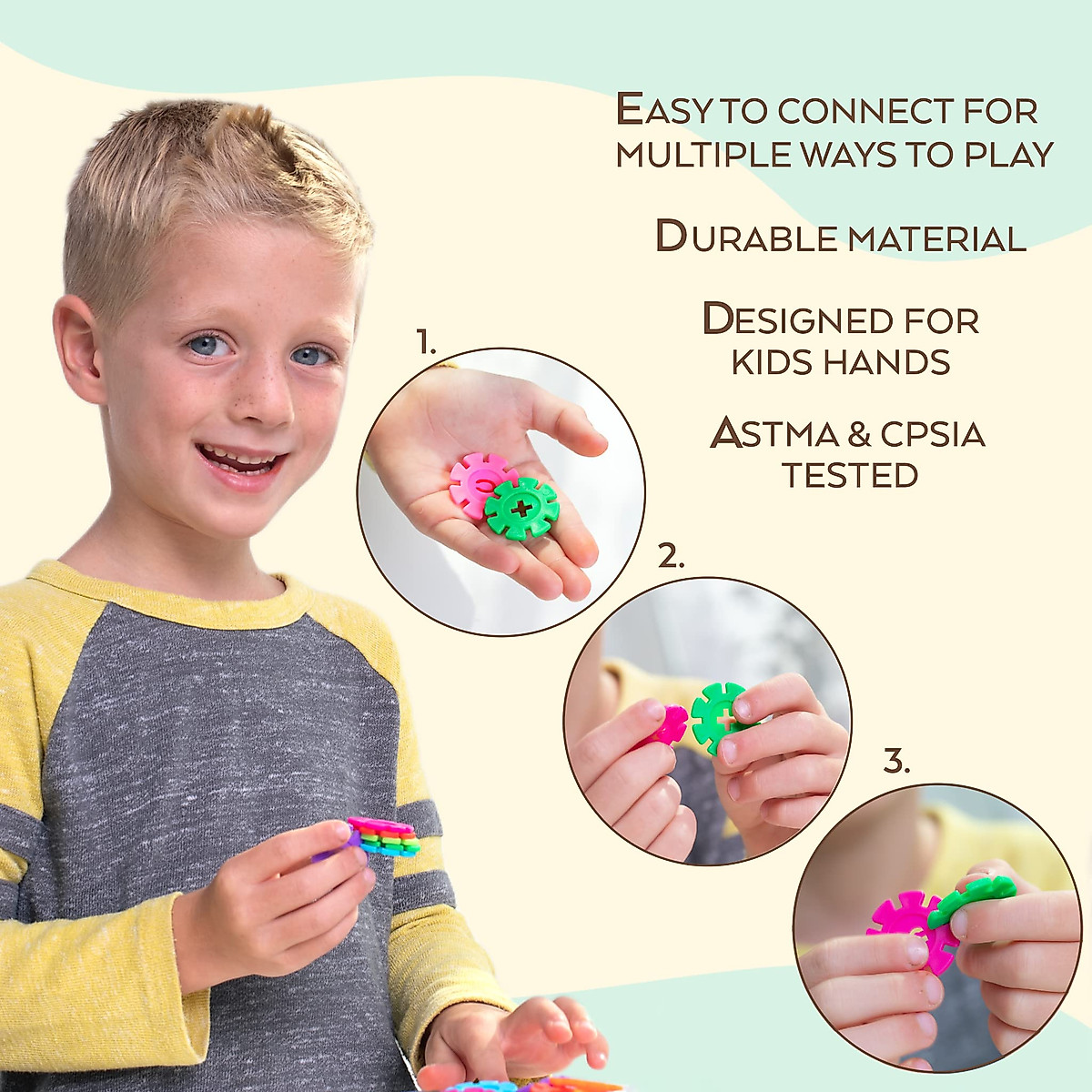 TOYLI Smart Coins 500 Pieces Interlocking Discs Set, Kids STEM Toys, Kindergarten Classroom Must Haves