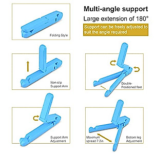 QWTMKTE 2-Pack Cell Phone Stand, Tablet Holder, Live Streaming Stand, Desktop Cell Phone Holder, Foldable, Portable, Compatible with All Mobile Phones, Tablet 6-10''