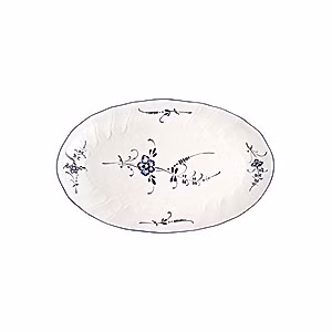 Villeroy & Boch Vieux Luxembourg Pickle Dish, 9.5 in, White/Blue
