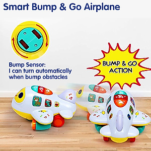 Baby Toys 6 to 12 Months Airplane Music Light Baby Toys 12-18 Months Light Up Toys, Baby Crawling Toys for 1 Year Old Girl Boy Gifts Infant Toys 6 to 12 Months 9 6 Month Old Baby Toys 0 3 6 Months