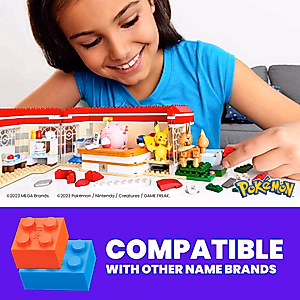 MEGA Pokémon Building Toys Set Forest Pokémon Center with 648 Pieces, 4 Poseable Characters, for Kids