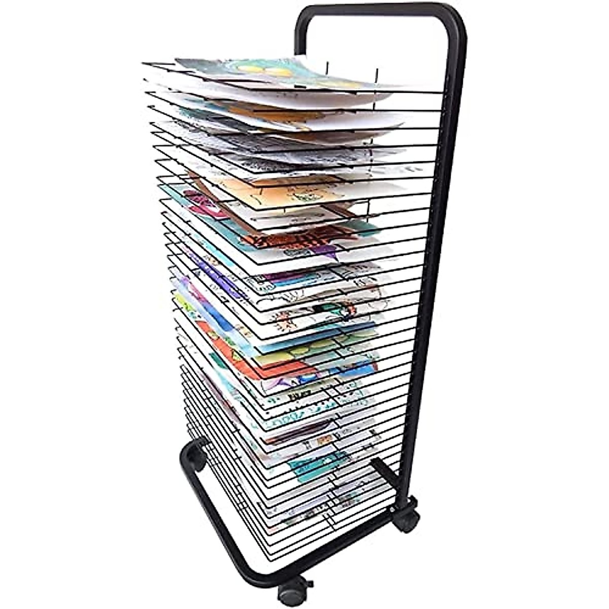CENAP Art Drying Rack, Mobile Classroom Drying Rack with Wire Rack for Art Studio and Home use, Drying and Printing Rack (Size : 35-Layer)