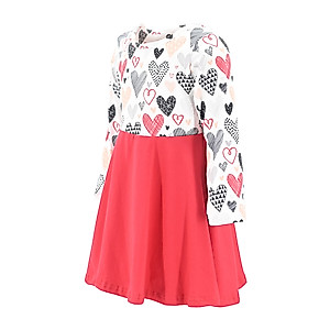 Unique Baby Girls Valentines Day Fashion Hearts Tutu Dress (8Y, Red)