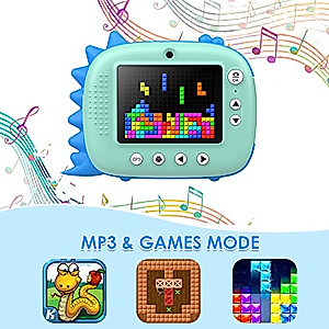 HiMont Kids Camera Instant Print, Digital Camera for Kids with Zero Ink Print Paper & 32G TF Card, Selfie Video Camera with Color Pens & Photo Clips for DIY, Gift for Boys 3-12 Years Old (Blue)