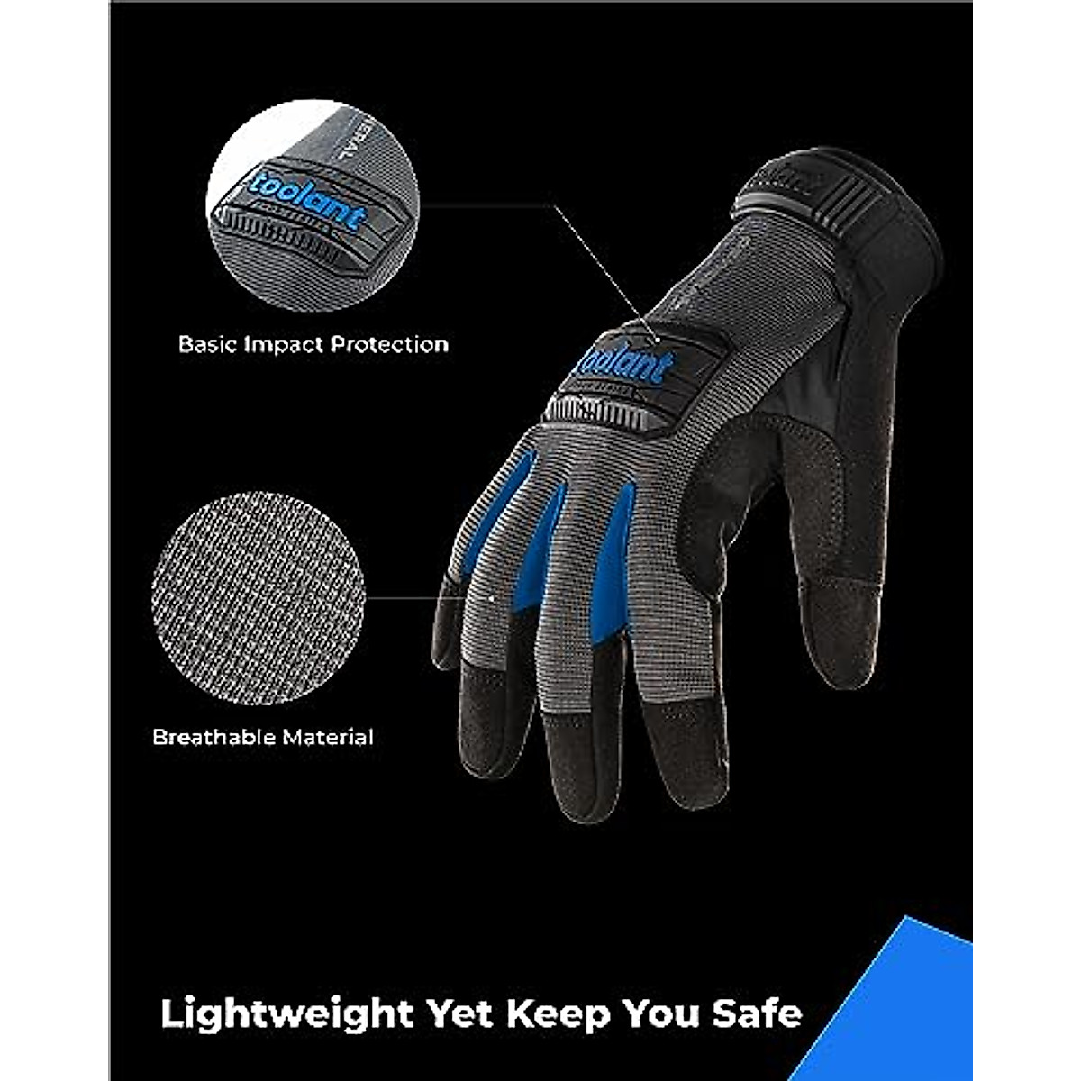 toolant Work Gloves Men - Thor Series - Mechanic Gloves Touch Screen, Utility Grip Working Gloves for Multi-Purpose Use, X-Large