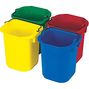 Rubbermaid Commercial Products Heavy-Duty Cleaning Pail, 5-Quart, Yellow, Utility Bucket with Built-in Spout and Handle for House Cleaning/Storage/Livestock Feeding/Car Washing (Pack of 3)