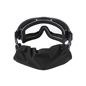 Lancer Tactical AERO Airsoft Tactical Safety Goggles -3mm Dual Pane Lens, Anti-Fog Glasses for Hunting and Cycling-One Len (Black)