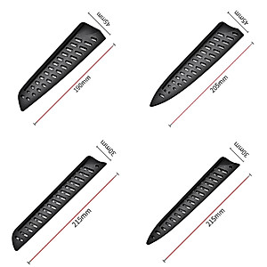 Huliyhus 8 Pieces Universal Knife Guards Set, Plastic Kitchen Knife Covers Sleeves Knife Sheath Blade Protector for Paring Utility Santoku Nakiri Cleaver Bread Carving Chef Knife