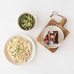 Grow Forward 24-piece Premium Wheat Straw Dinnerware Sets for 8 - Dinner Plates, Dessert Plates, Cereal Bowls - Unbreakable Microwave Safe Plastic Plates and Bowls Sets, RV, Camping Dishes - Sahara