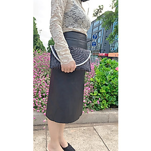 alilove Straw Clutch Bags for Women Summer Evening Handbags Bride Wedding Purse Vacation Beach Clutch Handmade Woven Envelope Wallet