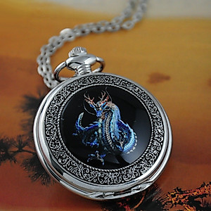 VIGOROSO Pocket Watches for Men Cool Watch Dragon Gifts for Men/Women/Boys/Girls Year of Dragon Boy Gift ideas