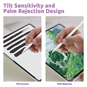 Wireless Charging Pencil for iPad with Magnetic and Tilt Sensitive Palm Rejection - Compatible with Apple iPad Pro 11 Inch, iPad Pro 12.9 Inch 3/4/5/6 Gen, iPad Air 5/4, iPad Mini 6th Generation