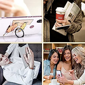 NUTJAM 4 Pack Cell Phone Ring Holder Stand, Transparent Finger Ring Stand, 360° Degree Rotation Finger Grip Loop for Phones