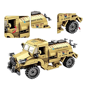 General Jim's Military Brick Building Set - WW2 Army Water Tanker Truck Vehicle Building Blocks Model Perfect for World War 2 and Brick Enthusiasts Including Teens and Adults