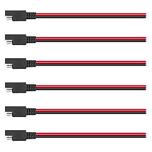 6 PCS 14 AWG 13 inch SAE Connector Extension Cable (6PCS)