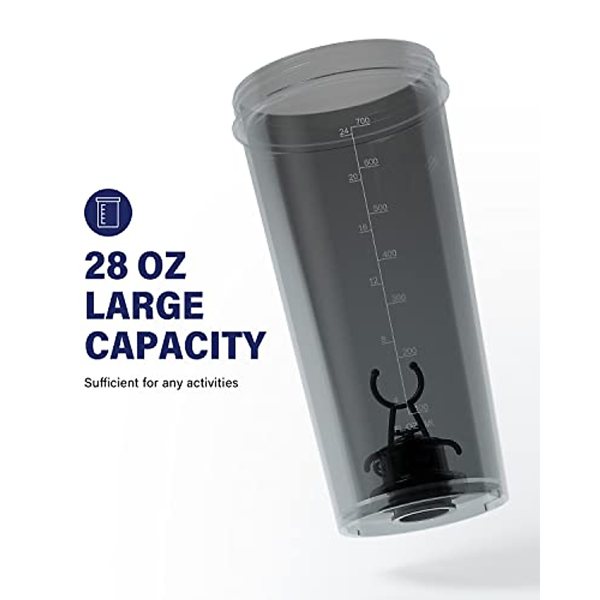 INSPI Blender Bottles, Electric Protein Shaker Bottle 28 oz Made with Tritan, USB Rechargeable Mixer Cup with BPA Free for Milk Coffee Shakes, Black