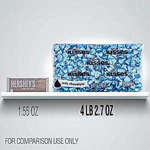HERSHEY'S KISSES Blue Foils Milk Chocolate Candy, Bulk, 66.7 oz Bag (400 Pieces)