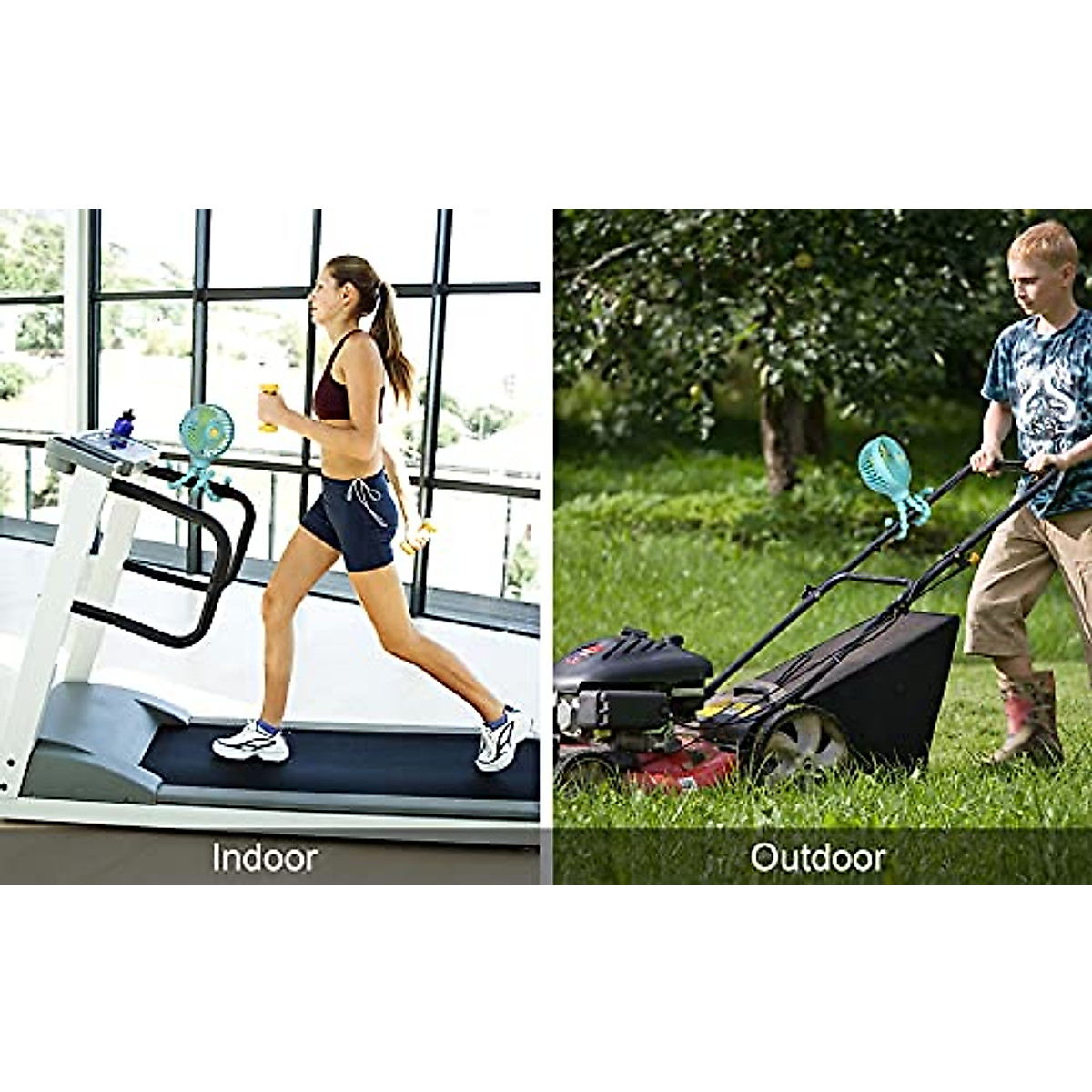 Lalalu Mini Handheld Tripod Stroller Fan 2000mAh Personal Portable Car Seat Flexible Baby Fans USB Battery Powered Desk Fan (Blue)