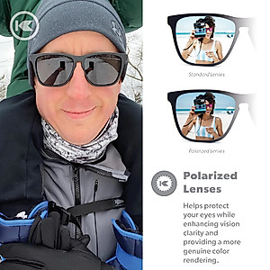 Knockaround Fast Lanes Polarized Sunglasses for Men & Women - Impact Resistant Lenses & Full UV400 Protection, All Black Frames on Black Lenses