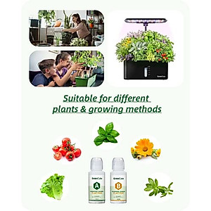 Plant Food Hydroponic Nutrients Supplies: Hydroponics Growing System General A&B Water Soluble Solid Fertilizer for Vegetables Fruits Flowers Thrive - Indoor Herb Garden Plants Accessories