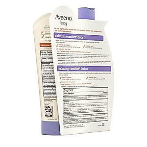 Aveeno Baby Calming Comfort Bath & Lotion Set, Night time Baby Skin Care Products with Natural Oat Extract, Lavender & Vanilla Scents, Paraben-Free, 2 Items