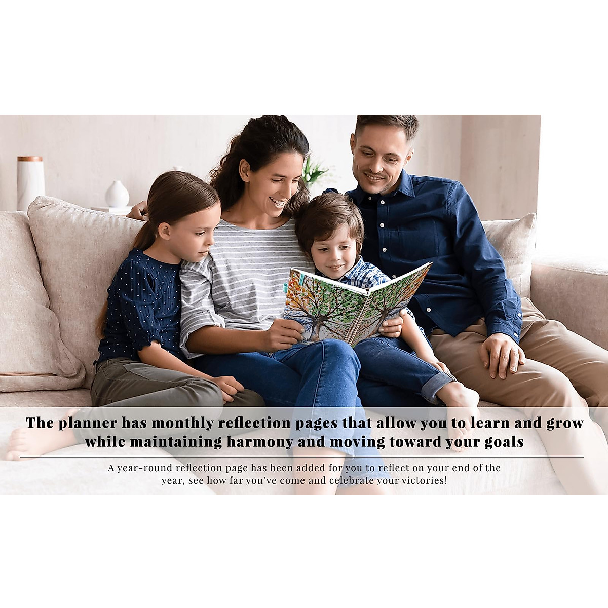 Ospelelf Weekly Planner with Stickers Undated Personal Monthly Life Goals Planners 2024 Agenda Notebook Hardcover Spiral Binding Habit Tracker Journal Booklet Size Season Tree Pattern