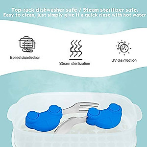 Toddler Spoon and Fork Set, Easy Grip for Baby, Toddler Children, Perfect Self Feeding Learning Utensils, 12 Month+ (Car)