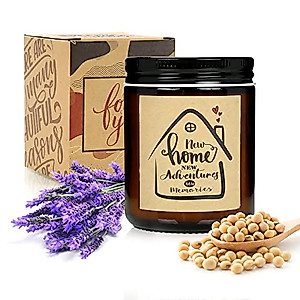 New Home Funny Housewarming Lavender Scented Candle Gift Set, Gift Ideas for New Homeowner Friend Couples Neighbor Women, Men - Home Decor, Meditation, Yoga, Relaxing Soy Aromatherapy Candle(7oz)