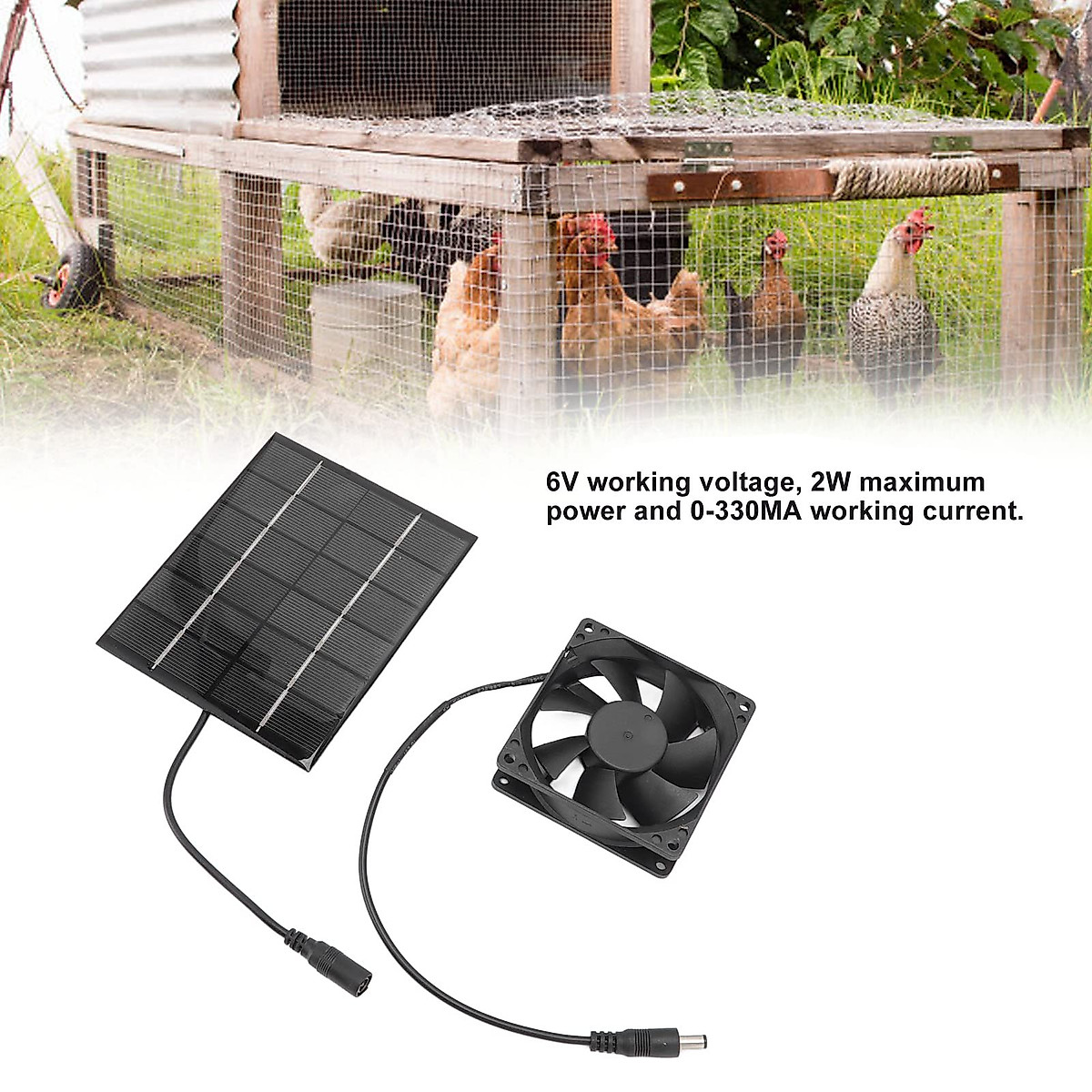 ZLXHDL Solar Powered Fan, solar fans for outside For Dog Chicken House Greenhouse Rv Roof Quietly Cools And Ventilates