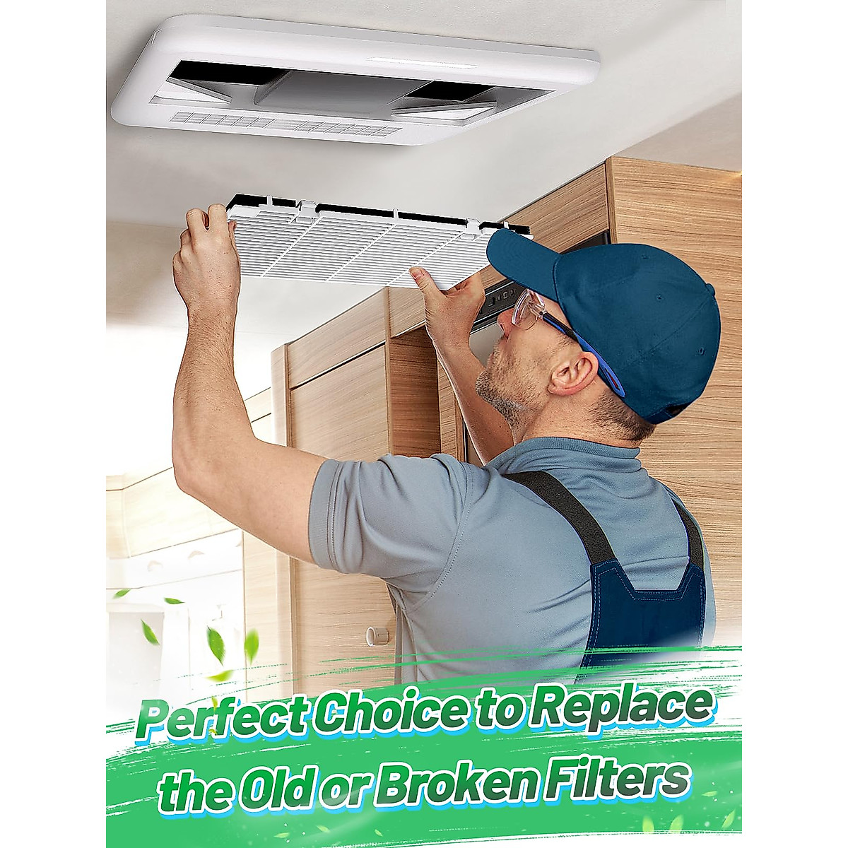 RV Air Conditioner Replacement Filters- 40 x 16 x 0.6 Inches RV Air Filter, Can Cut to Fit for Most Air Conditioner Filters- RV A/C Filter Replacement RV AC Foam Filter RV Accessories, Black (50PPI)