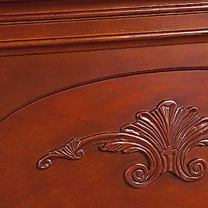 SEI Furniture Sicilian Harvest Traditional Style Electric Fireplace, New Mahogany