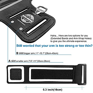 BUMOVE Running Armband for Samsung Galaxy M54 /A34 for iPhone 15/14/13/12/11Pro Max,XS Max,Sports Workouts Phone Arm Band with Card Holder (Black)