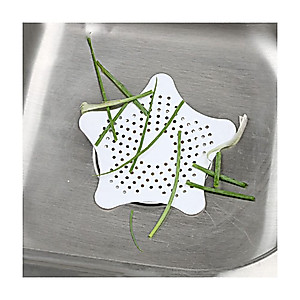 1PCS 15×13cm Bathtub Shower Floor Silicone Drain Stopper Five-pointed Star Kitchen Sink Mesh Filter,White