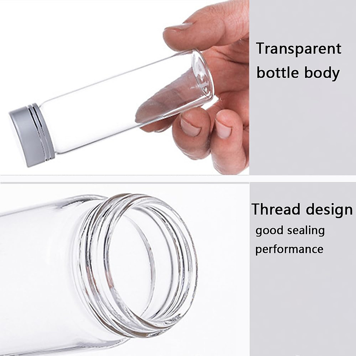 Oidium Single Dose Coffee Bean Storage - 2oz Glass Jars with Lids, Portable Spice Container, Dosing Glass Vials With Screw Caps (4-Pcs)