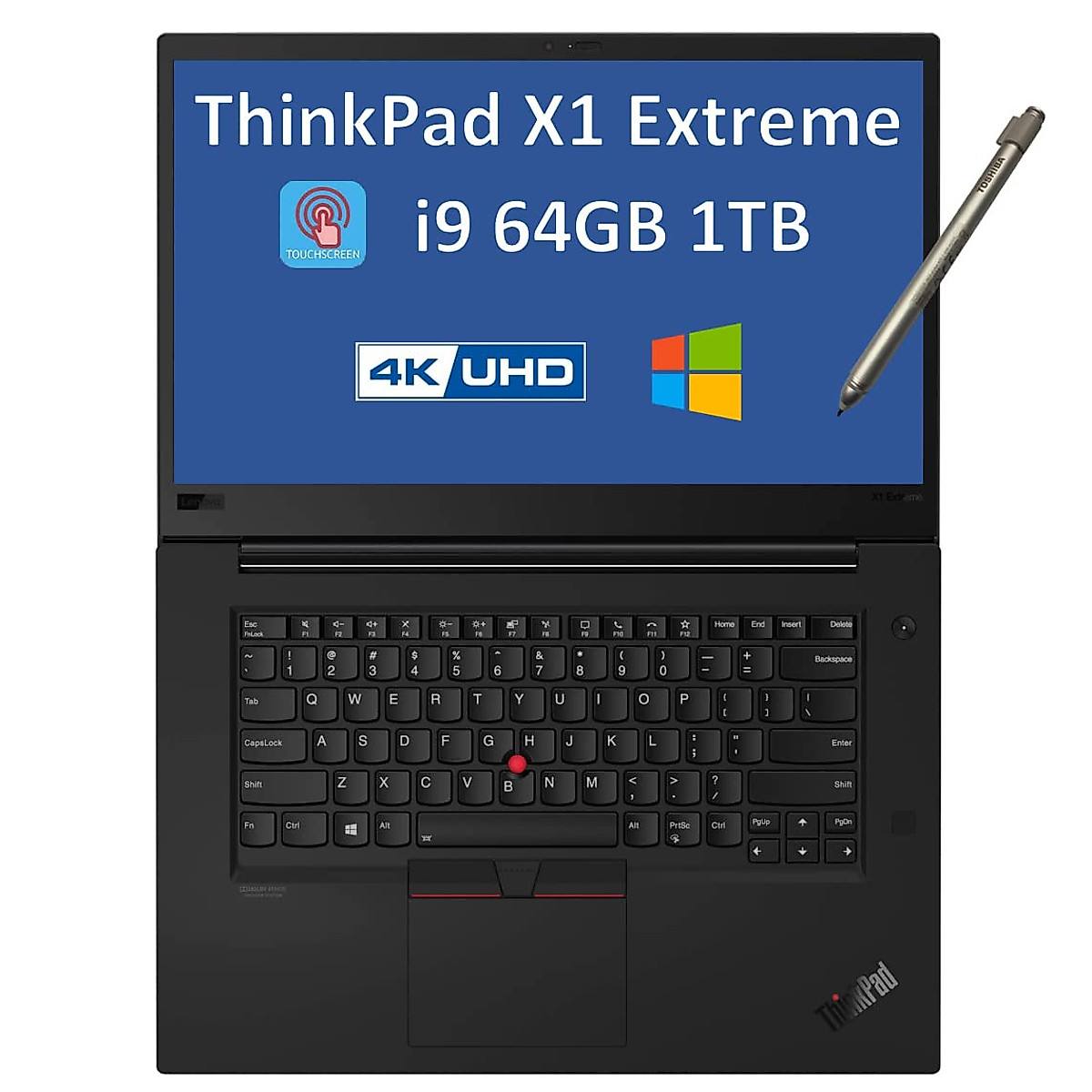 Lenovo ThinkPad X1 Extreme 15.6" 4K UHD Touchscreen (Intel 8-Core i9-10885H, 64GB RAM, 1TB PCIe SSD, GTX 1650Ti) Mobile Workstation Laptop, Thunderbolt, Backlit, FP, Win 10 Pro (Renewed)